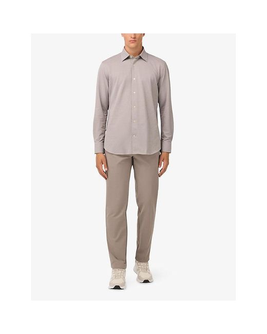 BOGGI Closed-Collar Regular-Fit Cotton-Blend Jersey Shirt in Grey for ...