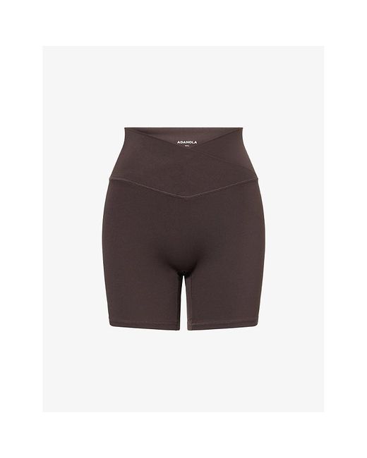 ADANOLA Ultimate Wrap-Over Crop Biker Shorts in Brown | Lyst UK