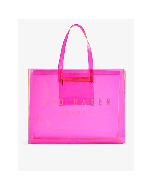 Ted Baker Icon Large Transparent Vinyl Tote Bag in Pink | Lyst