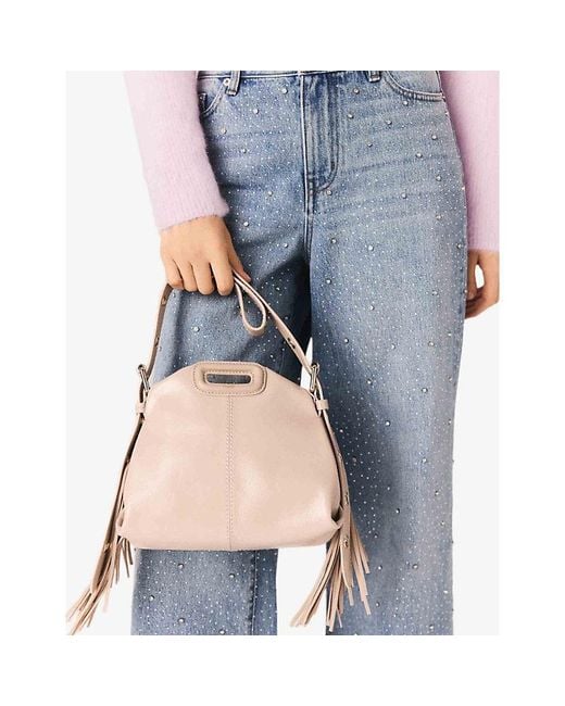 Maje Miss M Mini Patent-Leather Shoulder Bag in Pink | Lyst