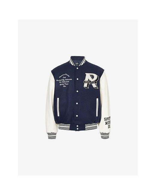 Represent Owners Club Embroidered Wool-Blend Varsity Jacket in Blue for ...