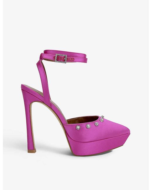 Kurt Geiger Octavia Satin Platform Heels In Pink Lyst