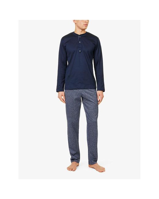 Zimmerli of Switzerland Filodiscozia Graphic-Weave Cotton Pyjamas in ...