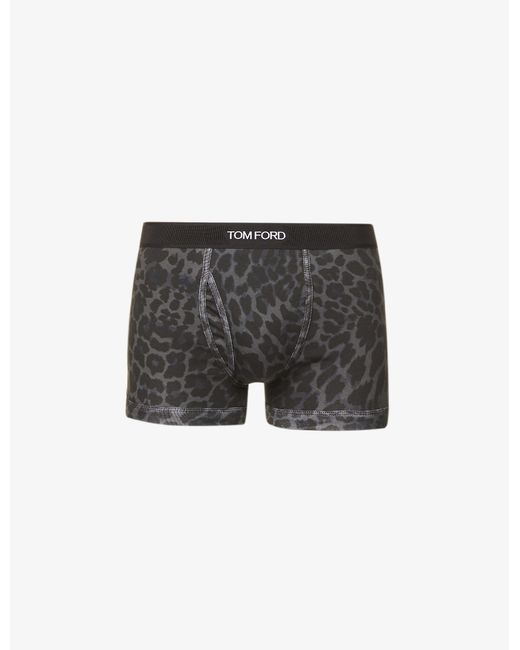 Tom Ford Classic Leopard Print Stretch Cotton Boxers For Men Lyst