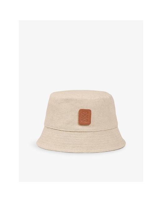 Sandro Logo Canvas Bucket Hat in Natural | Lyst UK
