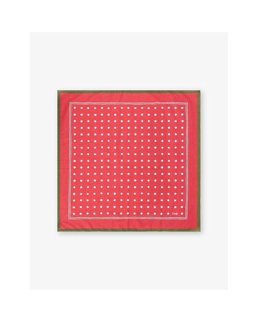 Drake's Polka Dot Logo Cotton Bandana in Red for Men | Lyst UK