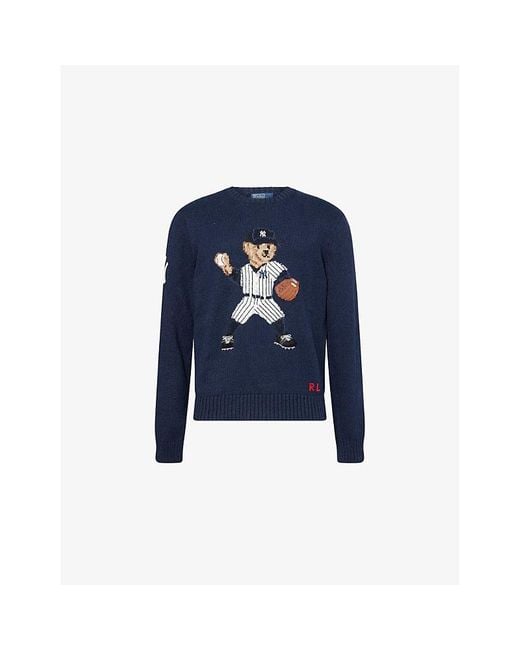 Polo Ralph Lauren X Mlb Collection Polo Bear Linen-Blend Knit Jumper in ...