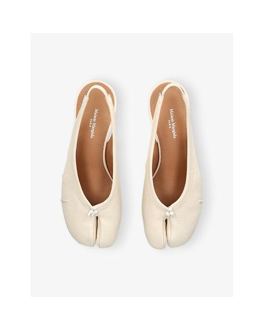 Maison Margiela Tabi 30 Split-Toe Slingback Leather Ballet Flats in ...