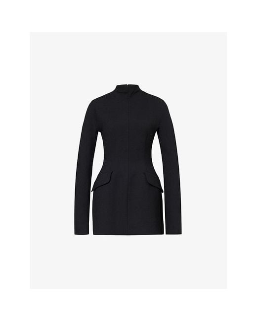 Sportmax Tefrite Slim-fit Stretch-woven Blend Jacket in Black | Lyst