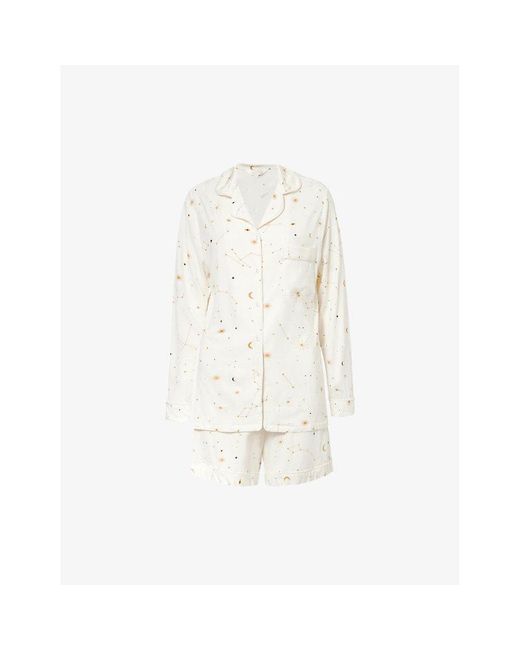 THE NAP CO Graphic-Print Long-Sleeve Jersey Pyjama Set in White | Lyst