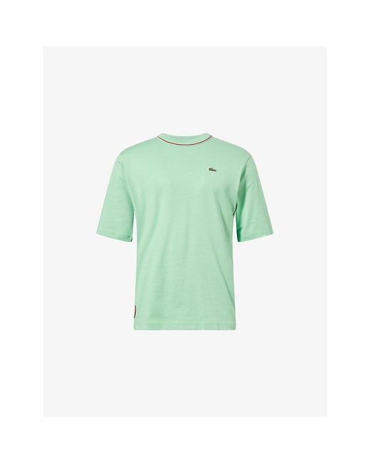 Lacoste X Roland-Garros Graphic-Print Crewneck Cotton-Jersey T-Shirt in ...