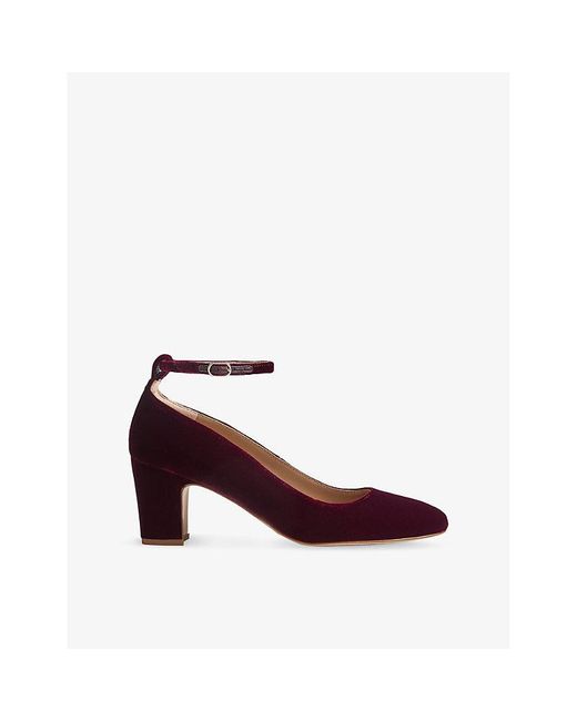 LK Bennett Lorena Heeled Velvet Pumps in Purple | Lyst