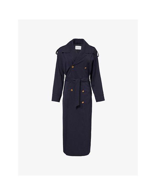 Max Mara Tirana Relaxed-Fit Wool Coat in Blue | Lyst