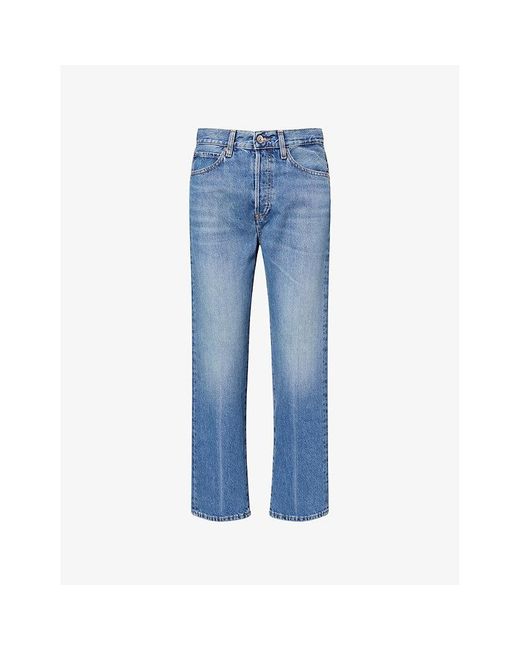 FRAME The Vertical Crop-Leg Denim Jeans in Blue | Lyst UK