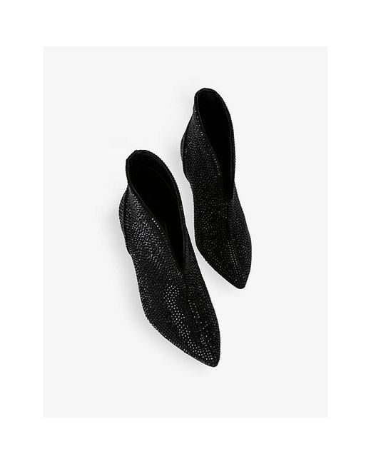 Carvela Kurt Geiger Comb Flute Crystal-Embellished Heeled Faux-Leather ...