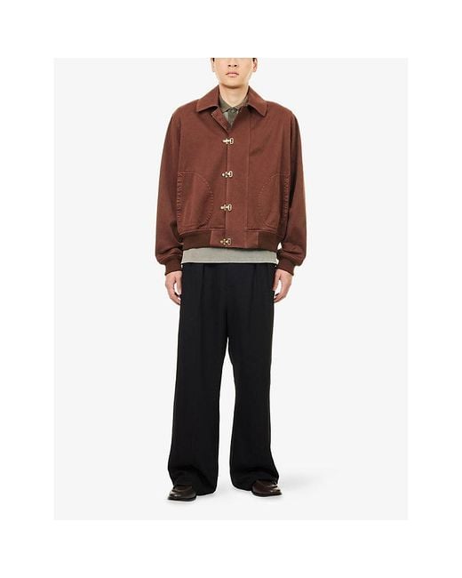 Loewe Patch-Pocket Long-Sleeve Cotton Jacket in Brown for Men | Lyst UK