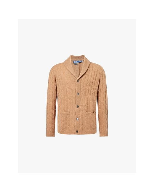 Polo Ralph Lauren Sugar Melange Shawl-Lapel Relaxed-Fit Cashmere Cardigan in Natural for Men | Lyst
