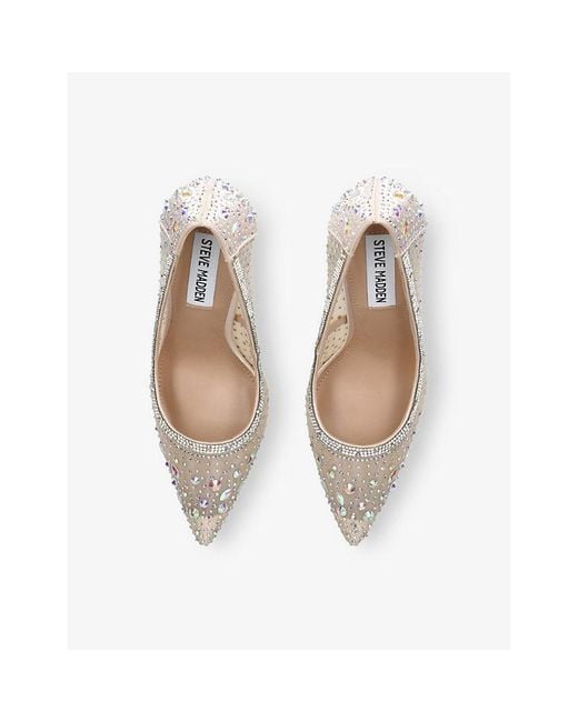 Steve Madden Encaged Pointed-Toe Crystal-Embellished Courts in White | Lyst