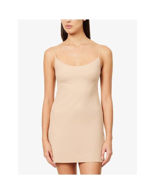 Commando Cami Slip Stretch-Woven Mini Dress in Natural | Lyst UK