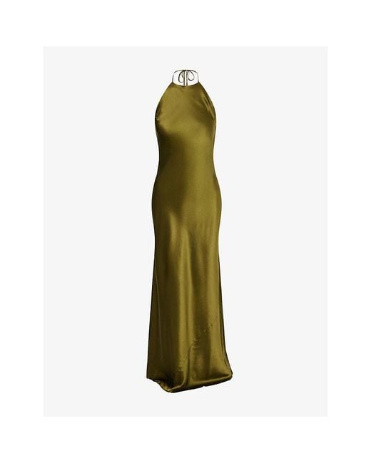 Reformation Jeany Silk Maxi Dress in Green | Lyst UK