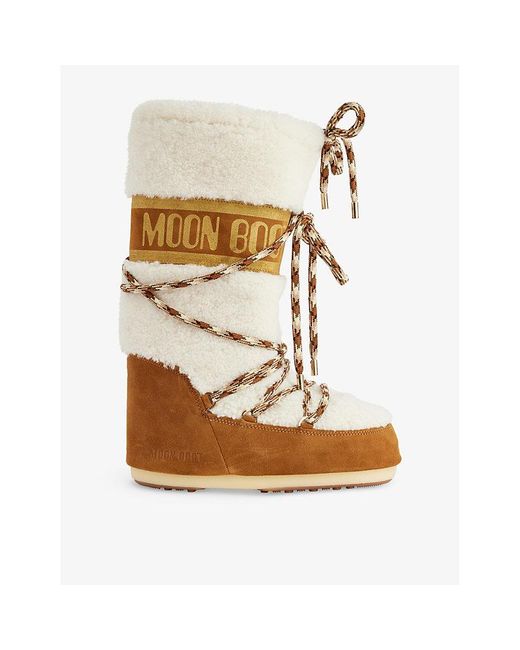 Moon Boot Ma03 Whisky/Off Icon Shearling Ankle Boots in Metallic | Lyst