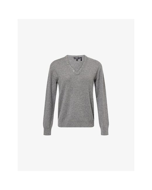 Theory Relaxed-Fit V-Neck Cashmere Jumper in Gray | Lyst