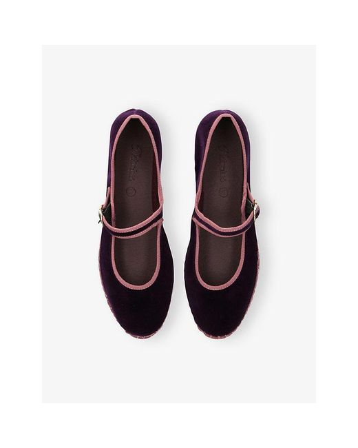 Flabelus Randle Velvet Ballet Flats in Purple | Lyst UK
