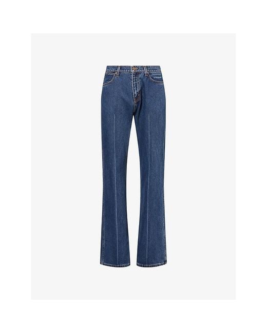 Austin Post Pressed-Crease Wide-Leg Denim Jeans in Blue for Men | Lyst UK