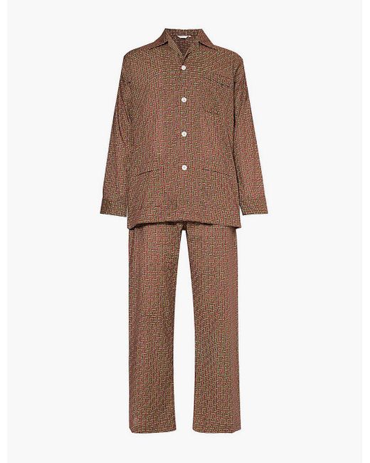 Derek Rose Ledbury 72 Cotton Pyjamas in Brown for Men | Lyst UK