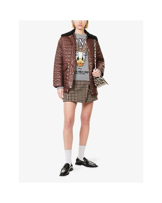 Ganni X Disney Daisy Duck Round-Neck Wool-Blend Jumper in White | Lyst UK