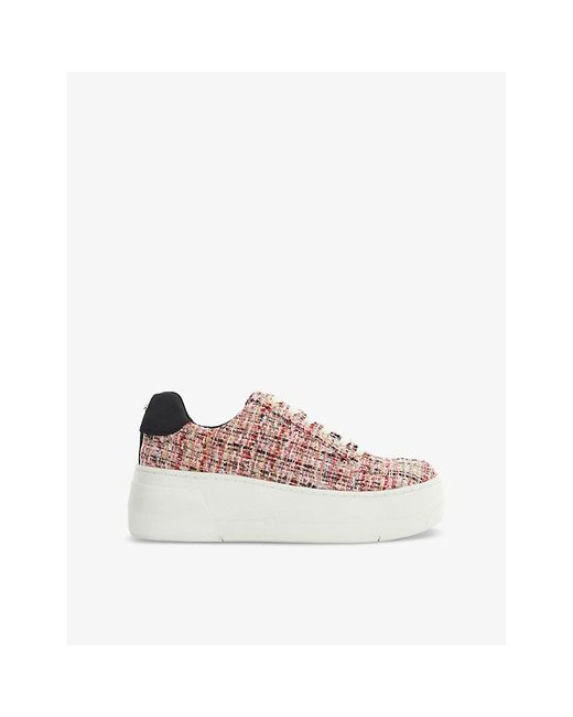 Dune Episode 2 Flatform Tweed Low-Top Trainers in Pink | Lyst