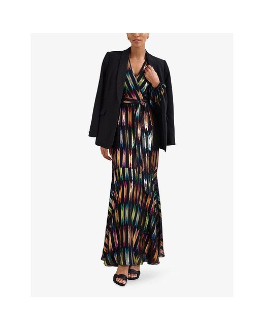 Phase Eight Ellia Shimmer Woven Maxi Dress in Black | Lyst UK