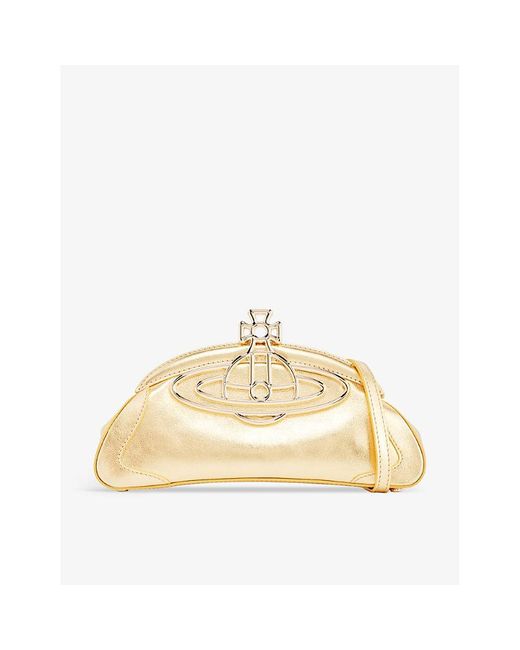 Vivienne Westwood Amber Leather Clutch Bag in Natural | Lyst