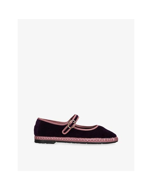 Flabelus Randle Velvet Ballet Flats in Purple | Lyst UK