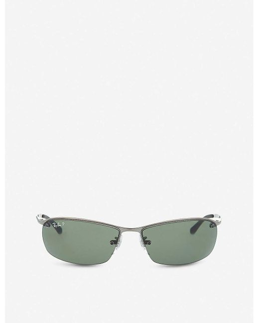 Ray-Ban Rb3183 00 Wrap-around Rectangular Sunglasses in Green for Men ...