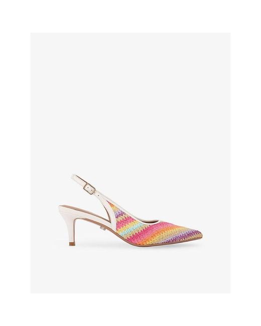 Carvela Kurt Geiger Positano Striped Woven Heels in Pink | Lyst UK