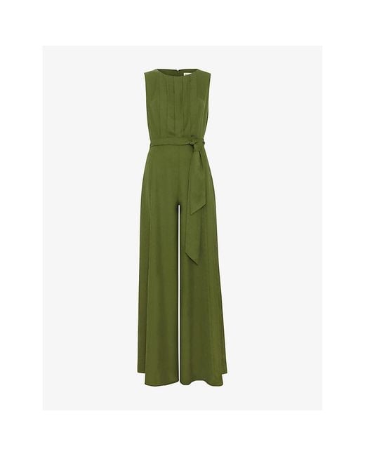 Phase Eight Janine Wide-Leg Woven Jumpsuit in Green | Lyst UK