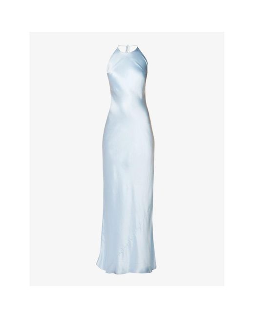 Reformation Jeany Open-back Silk Maxi Dress in Blue | Lyst