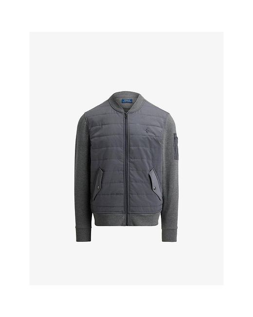 Polo Ralph Lauren Hybrid Logo-Embroidered Mixed-Material Jacket in Gray ...