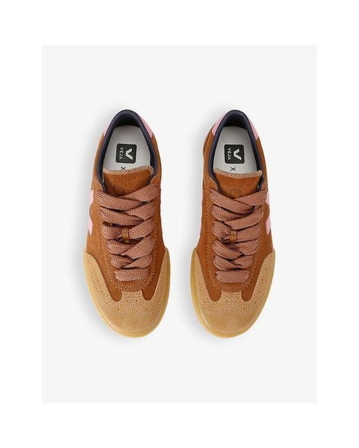 Veja Oth Volley Logo-Embellished Suede Low-Top Trainers in Brown | Lyst UK
