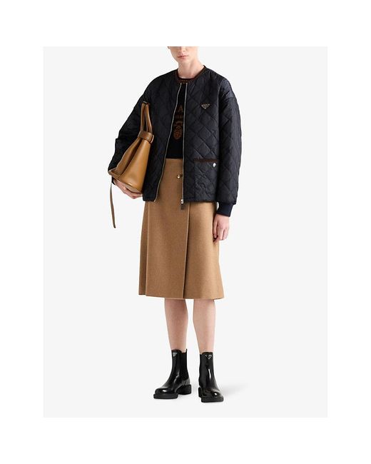 Prada Quilted Lightweight Re-Nylon Jacket in Blue | Lyst UK