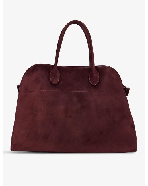 The Row Margaux 15 Suede Tote Bag in Red | Lyst