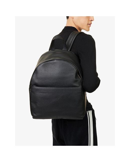 Eleventy Pebble Leather Backpack in Black for Men | Lyst