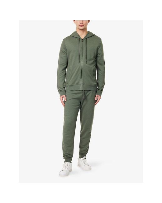 Derek Rose Quinn Zip-Through Cotton-Modal Jersey Hoody in Green for Men | Lyst UK