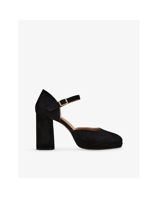 Phase Eight Closed-Toe Suede Platform Heels in Black | Lyst UK