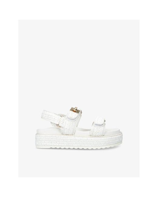 Steve Madden Bigmona Raffia Sandals in White | Lyst UK