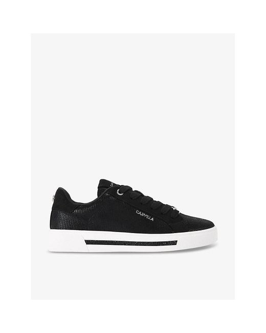 Carvela Kurt Geiger Diamond Logo-Badge Faux-Leather Low-Top Trainers in ...