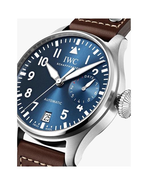 IWC Schaffhausen Iw501002 Big Pilot Stainless-steel And Leather ...