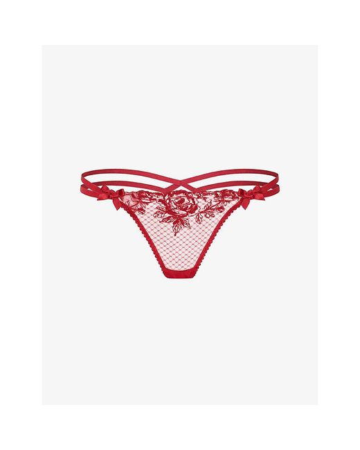 Agent Provocateur Rosa G-String Lace Thong in Red | Lyst UK