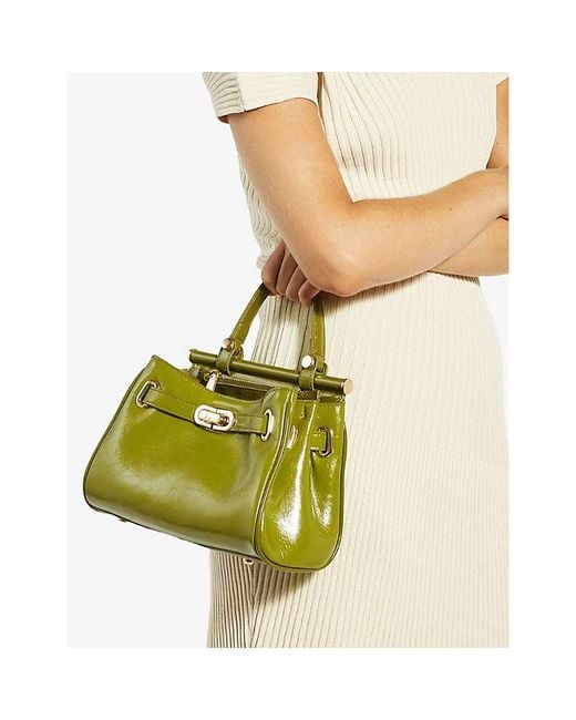 Dune Dynamic Small Leather Shoulder Bag in Green | Lyst